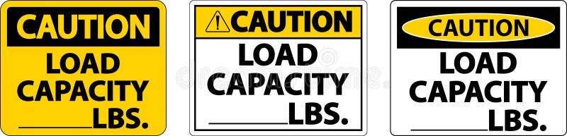 Caution Load Capacity Label Sign on White Background Stock Vector ...