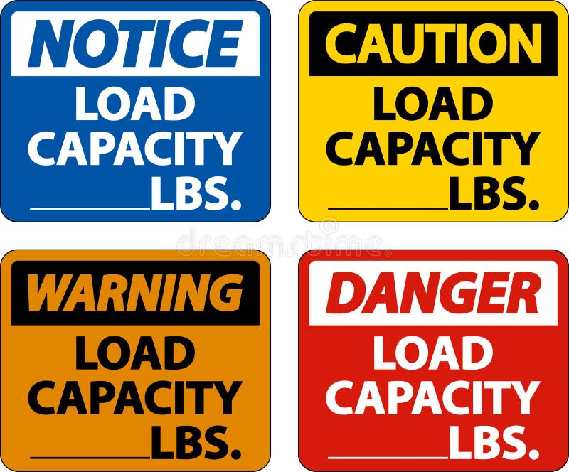 Caution Load Capacity Label Sign on White Background Stock Vector ...