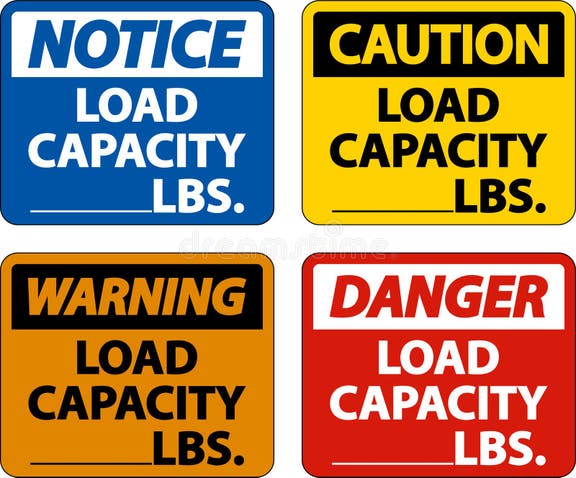 Caution Load Capacity Label Sign on White Background Stock Vector ...