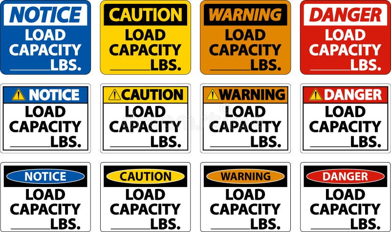 Caution Load Capacity Label Sign on White Background Stock Vector ...