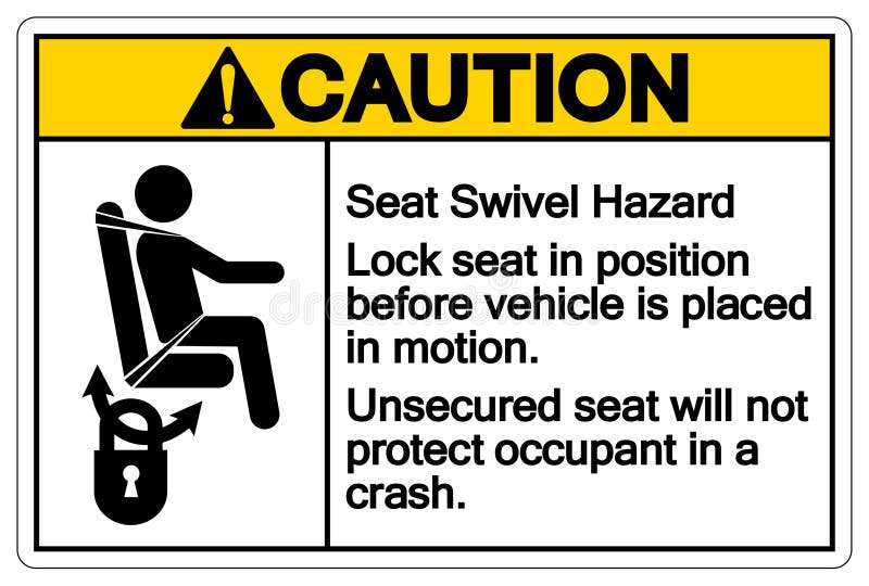 Lock Seat in Position before Vehicle is Placed in Motion Symbol Sign ...
