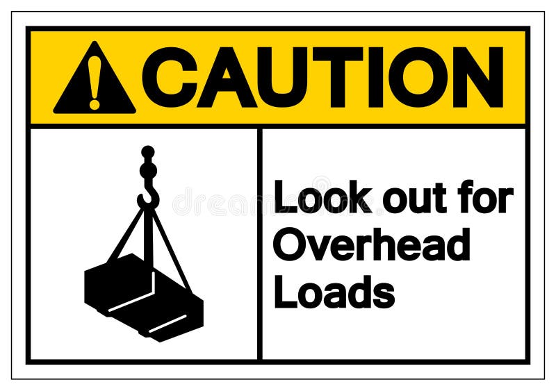 Caution Overhead Hazard Symbol Sign ,Vector Illustration, Isolate on ...