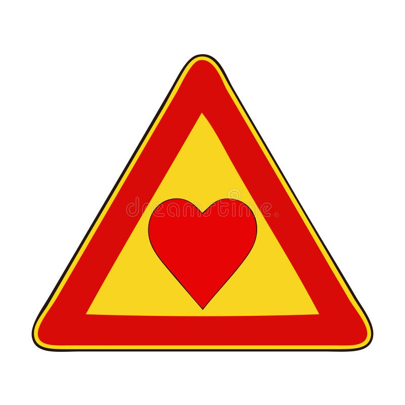 Caution Love sign stock illustration. Illustration of romantic - 7678679