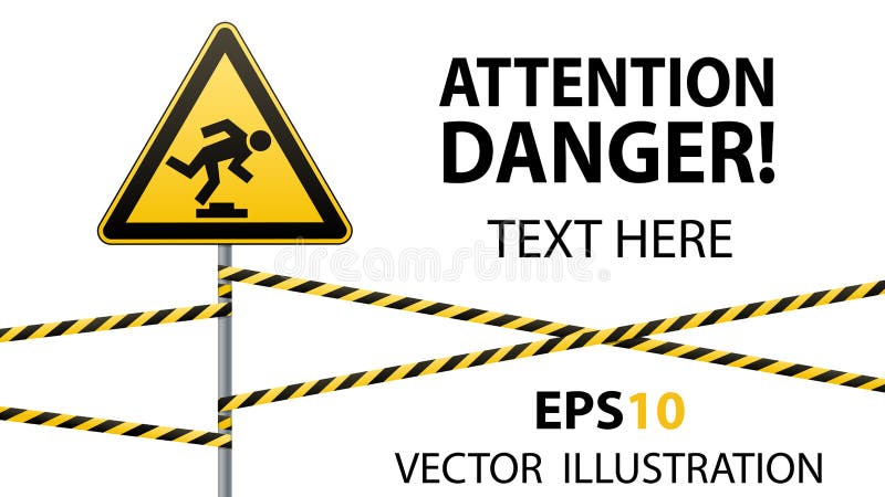 Caution, Low-noticeable Obstacle. Warning Sign Safety. Attention is ...