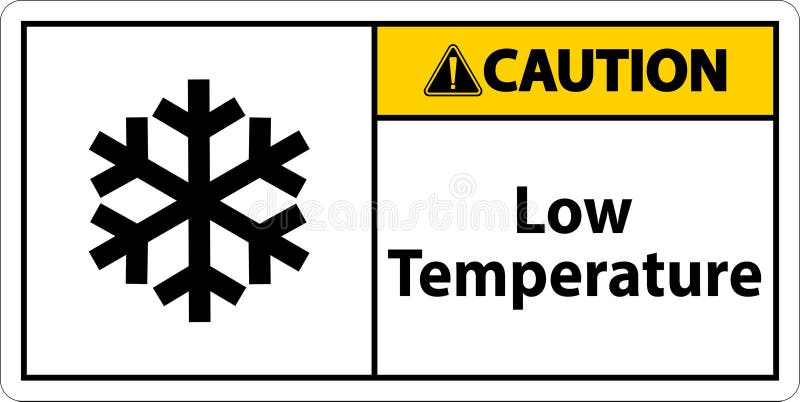Caution Low Temperature Symbol and Text Safety Sign Stock Vector ...