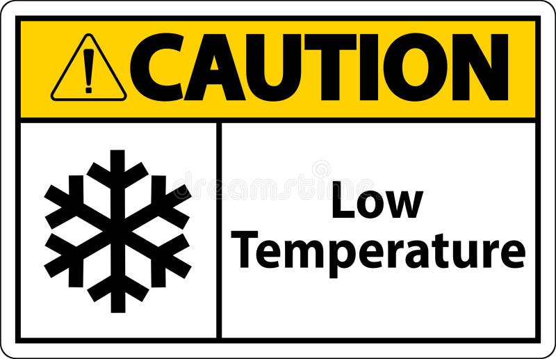 Caution Low Temperature Symbol and Text Safety Sign Stock Vector ...