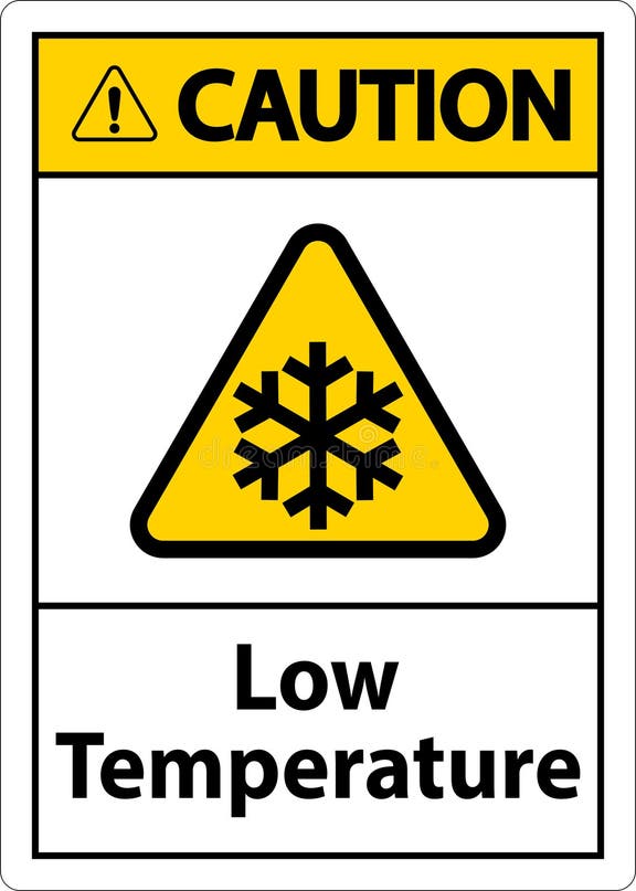 Caution Low Temperature Symbol and Text Safety Sign Stock Vector ...