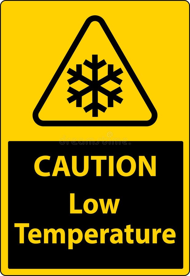 Caution Low Temperature Symbol and Text Safety Sign Stock Vector ...