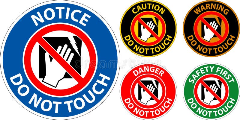 Caution Machine Sign Fragile Equipment, Do Not Touch Stock Vector ...