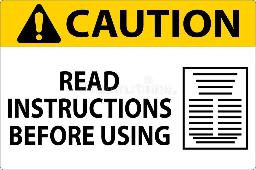 Caution Machine Sign Read Instructions before Using Stock Vector - Illustration of agriculture ...