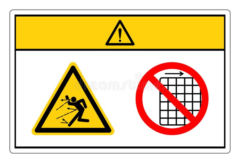 Caution of Material Spattering Do Not Remove Guard Symbol Sign, Vector ...