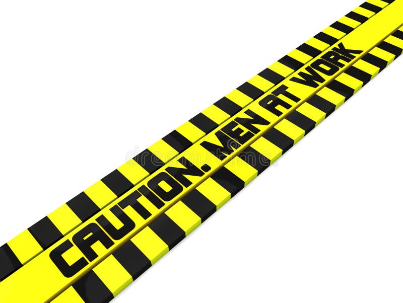 Caution men at work stock illustration. Illustration of background ...
