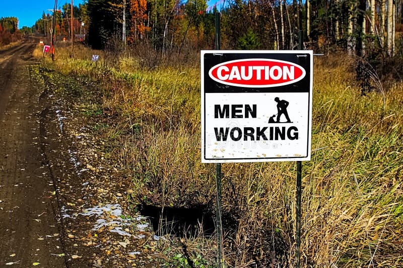 Men Working Sign and Workers Stock Image - Image of worker, repairman ...
