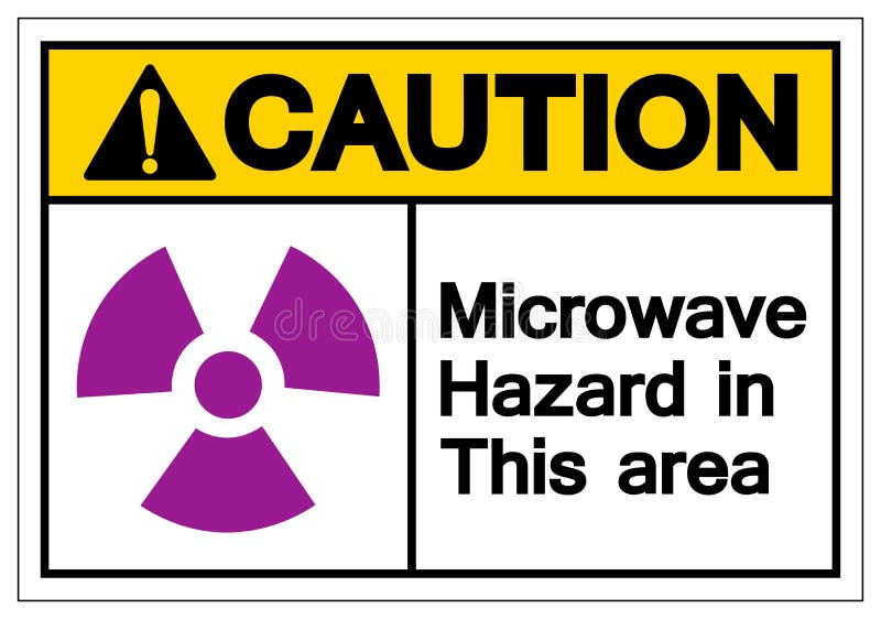 Caution Microwave Hazard in this Area Symbol Sign ,Vector Illustration ...