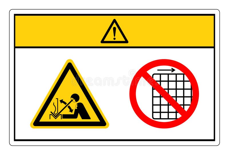 Caution Movement of Workpiece in Press Do Not Remove Guard Symbol Sign ...