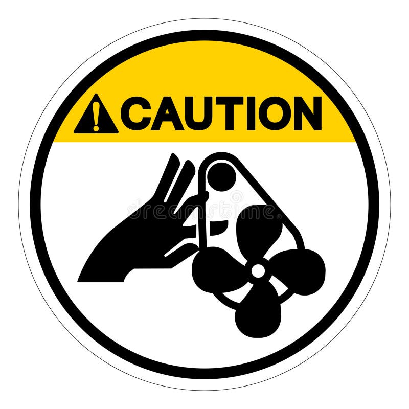 Caution Moving Belt and Fan Keep Away Symbol Sign, Vector Illustration ...