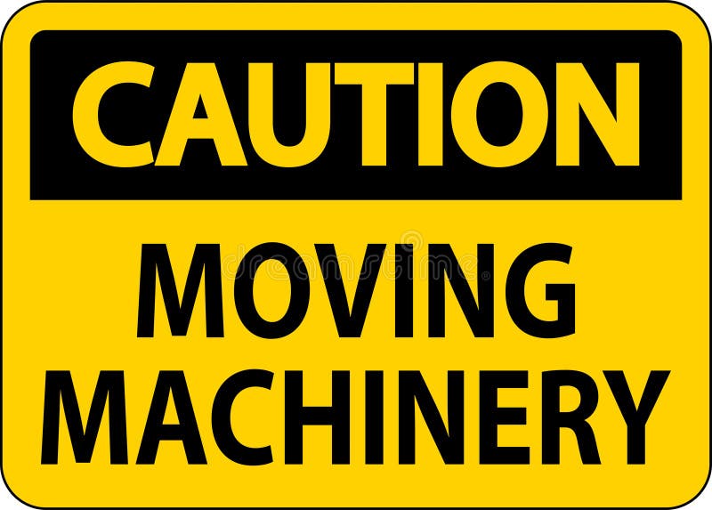 Caution Moving Parts Can Cause Injury Sign on White Background Stock ...
