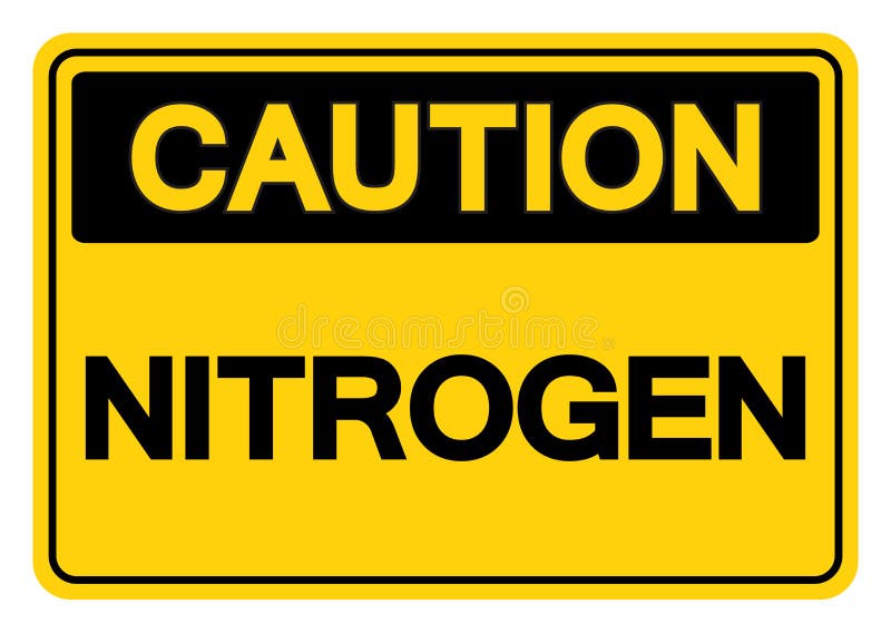 Caution Nitrogen Symbol Sign,Vector Illustration, Isolate on White ...