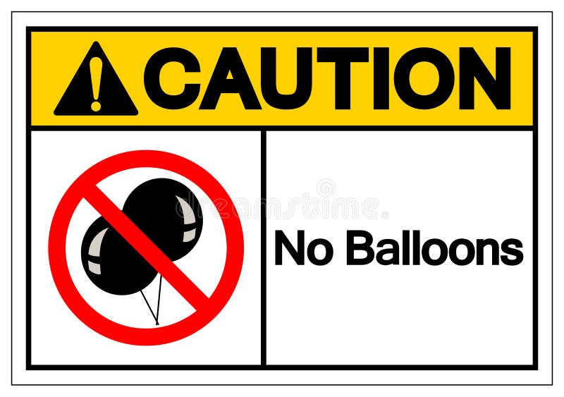 Warning No Balloons Symbol Sign, Vector Illustration, Isolate on White ...