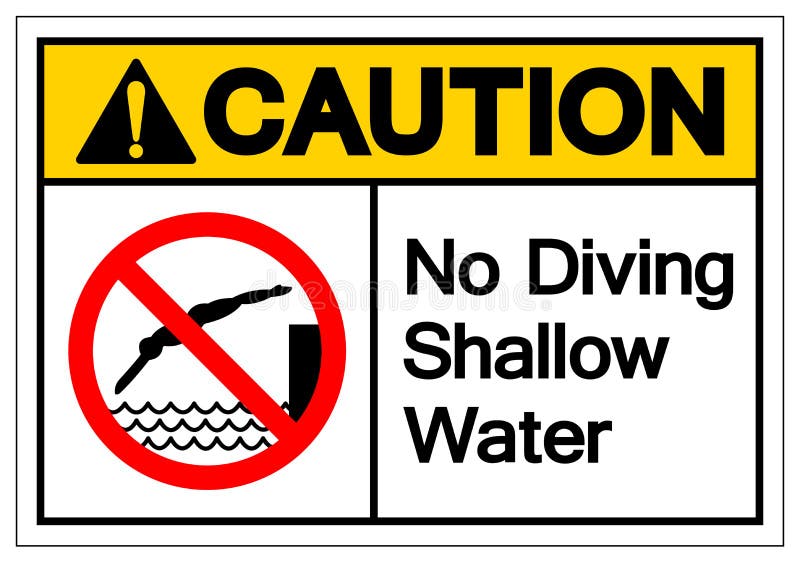 Caution No Diving Shallow Water Symbol, Vector Illustration, Isolated ...