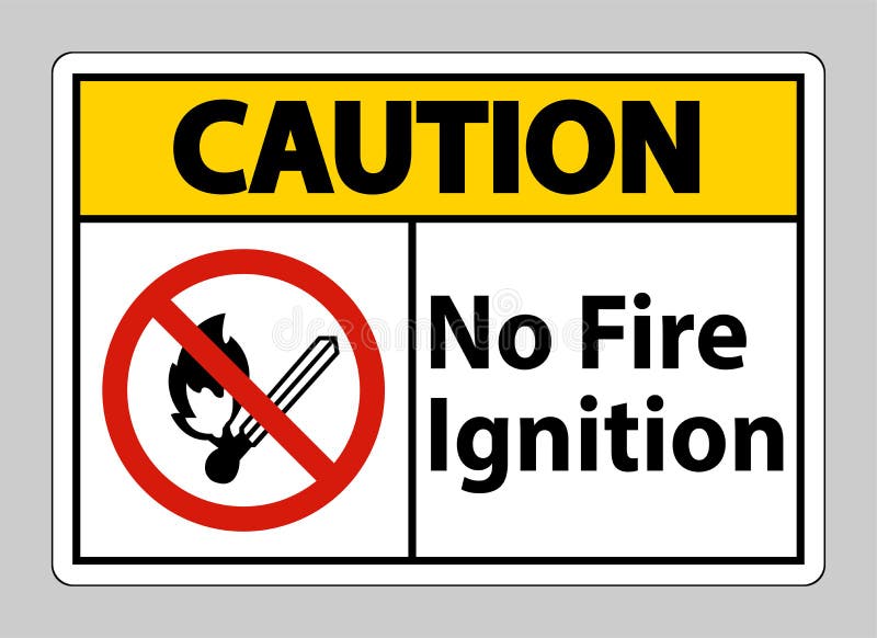 Caution No Fire Ignition Symbol Sign on White Background Stock Vector ...