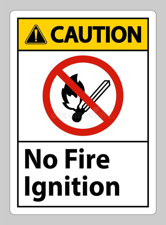 Caution No Fire Ignition Symbol Sign on White Background Stock Vector ...