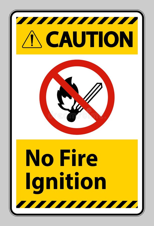 Caution No Fire Ignition Symbol Sign on White Background Stock Vector ...