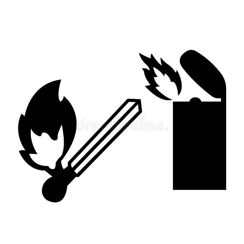 Caution No Lighter Symbol Sign, Vector Illustration, Isolate on White ...
