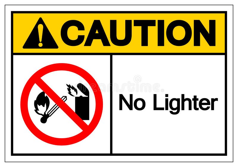 Caution No Lighter Symbol Sign, Vector Illustration, Isolate on White ...