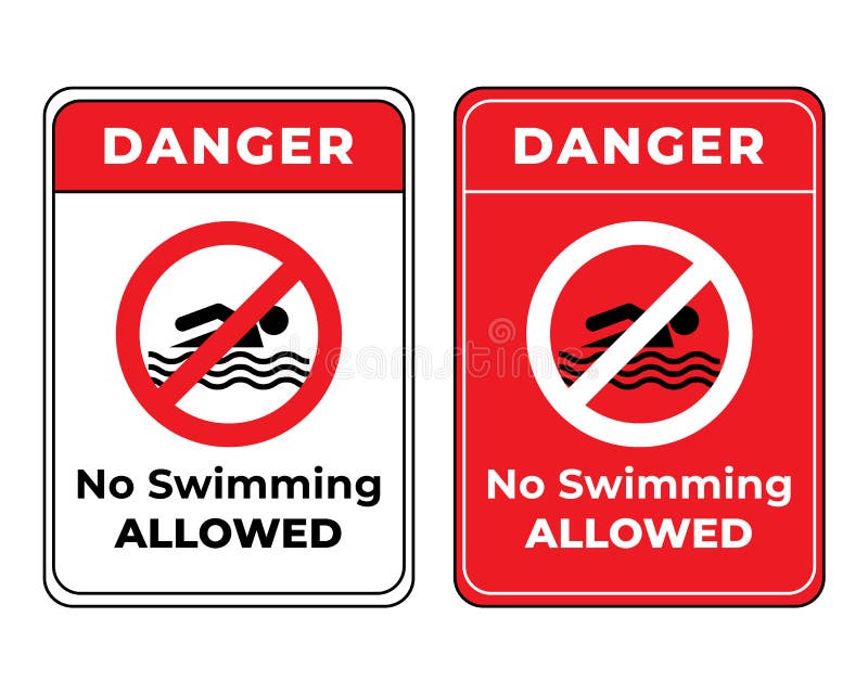 Caution No Swimming Allowed Sign in Vector, Easy To Use and Print ...