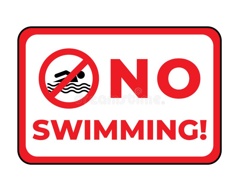 Caution No Swimming Allowed Sign in Vector, Easy To Use and Print ...