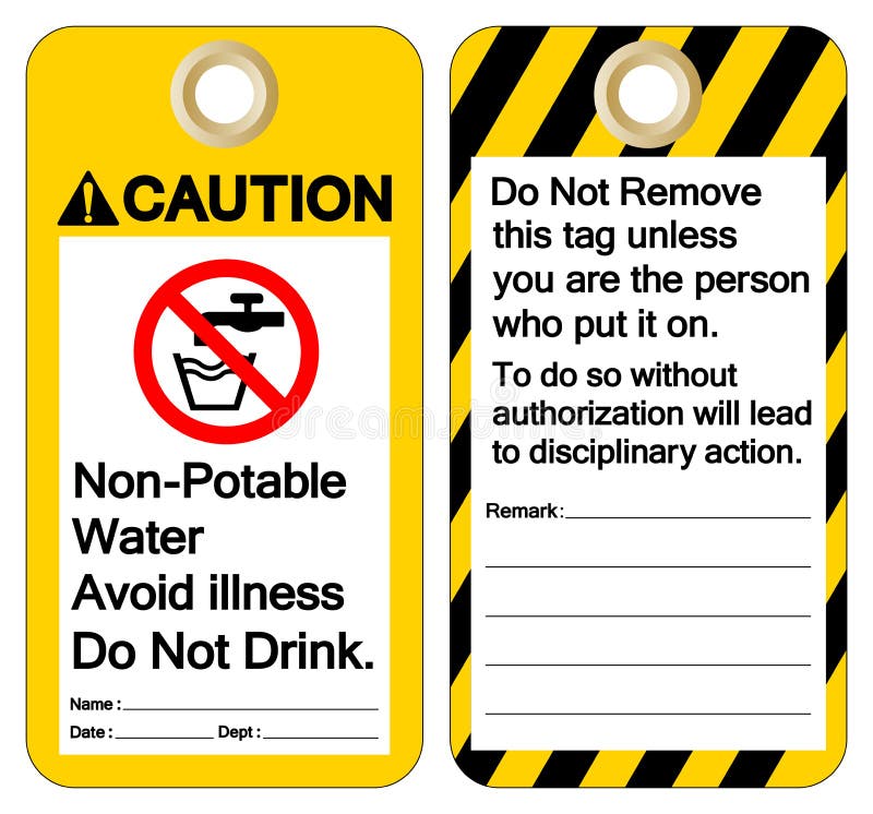 Caution Non-Potable Water Avoid Illness Do Not Drink Symbol Sign ...
