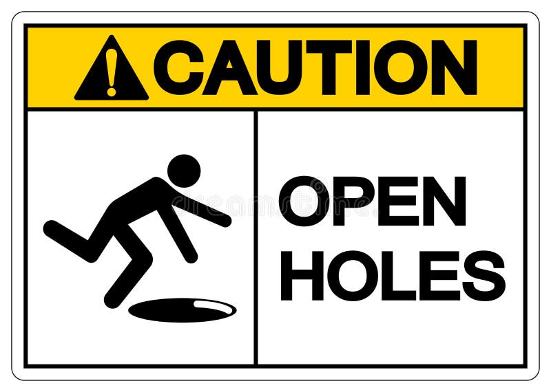 Caution Open Holes Symbol Sign, Vector Illustration, Isolate on White ...