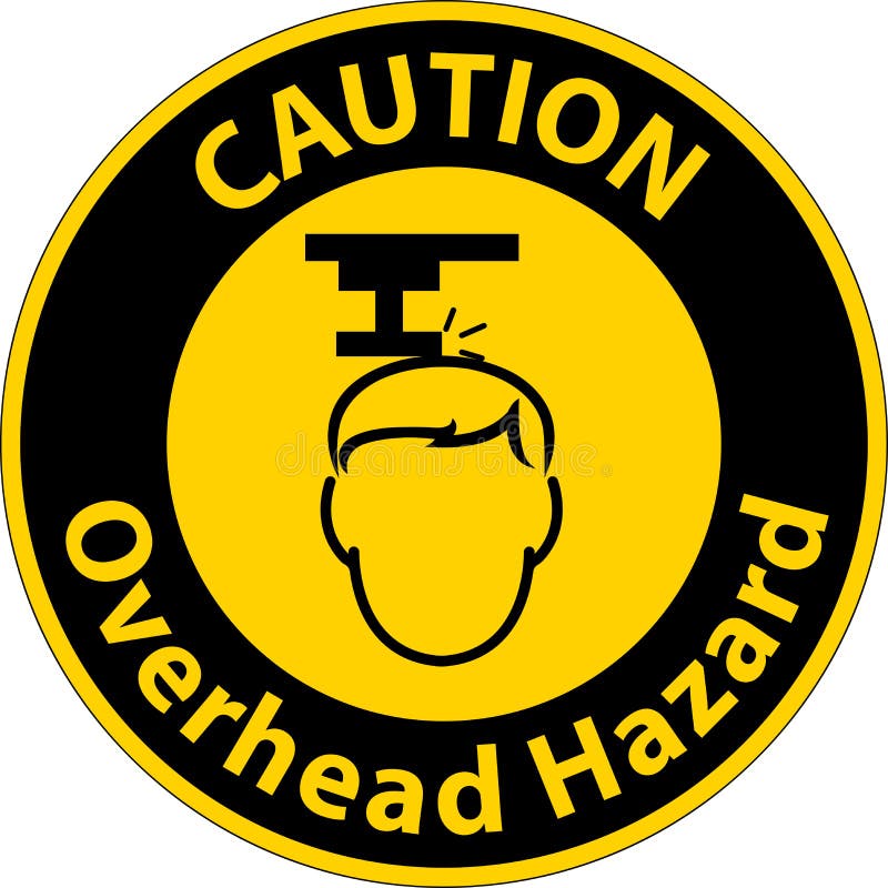 Caution Overhead Hazard Sign on White Background Stock Vector ...