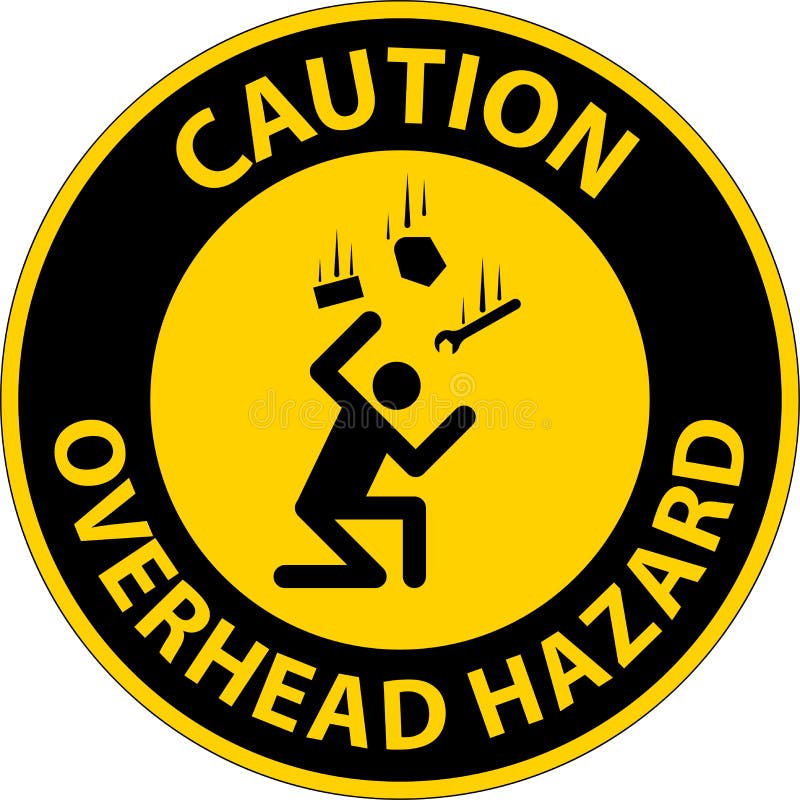 Caution Overhead Hazard Sign on White Background Stock Vector ...