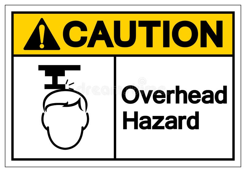 Caution Overhead Hazard Symbol Sign, Vector Illustration, Isolate on ...