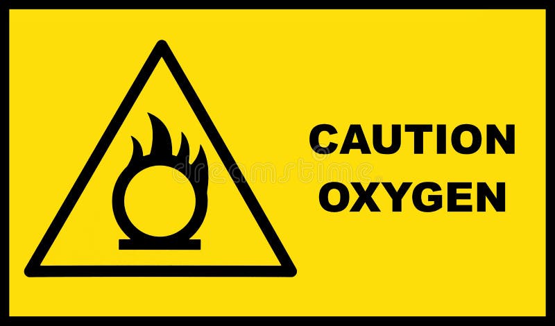 Caution Oxygen Storage, Warning Sign. Sticker Stock Illustration ...