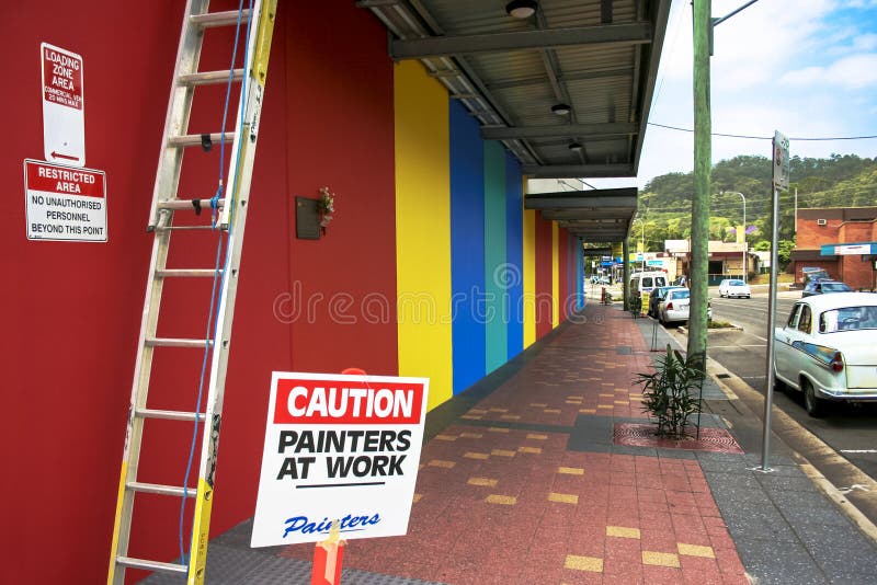 Caution Painters Work Sign Stock Photos - Free & Royalty-Free Stock ...
