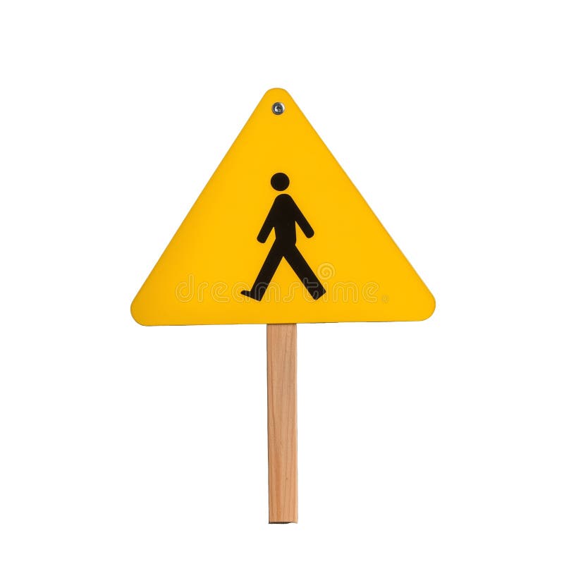 Caution Pedestrian Sign Illustration with Transparent Background for ...