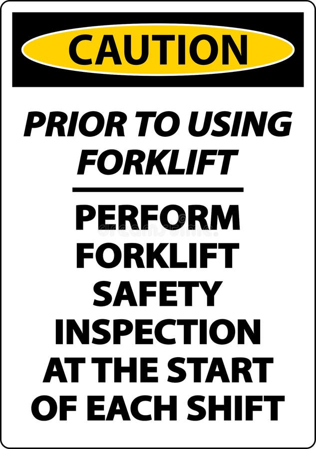 Caution Perform Safety Inspection Sign on White Background Stock Vector ...