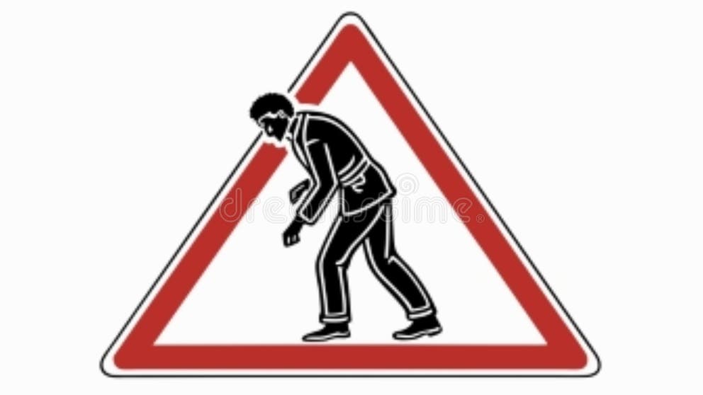 Caution, Person Falling Hazard Sign, Vector Design Generative AI Stock ...