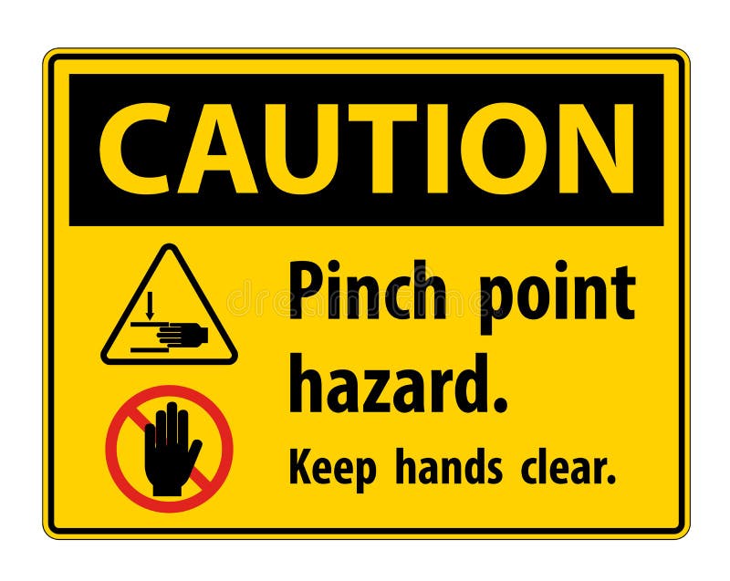 Caution Pinch Point Symbol Sign,Vector Illustration, Isolate on White ...