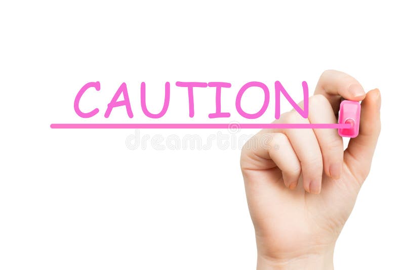 Caution, pink marker stock photo. Image of office, board - 36849206