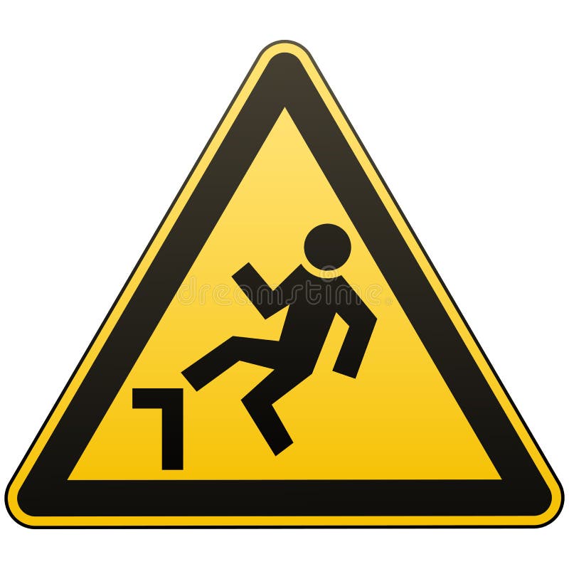Caution you can fall hurt stock vector. Illustration of road - 75438714
