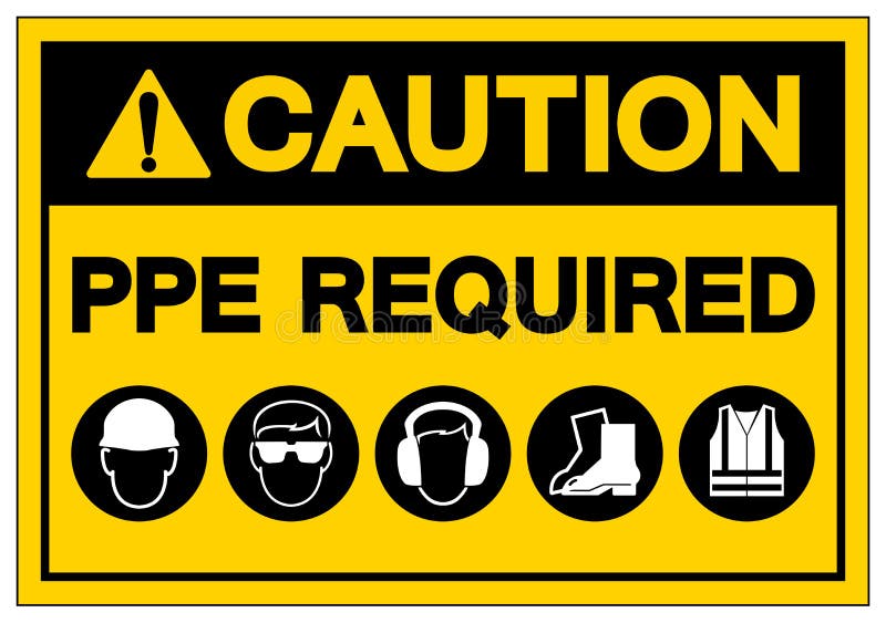 Caution Ppe Required Symbol Sign Vector Illustration Isolate On White