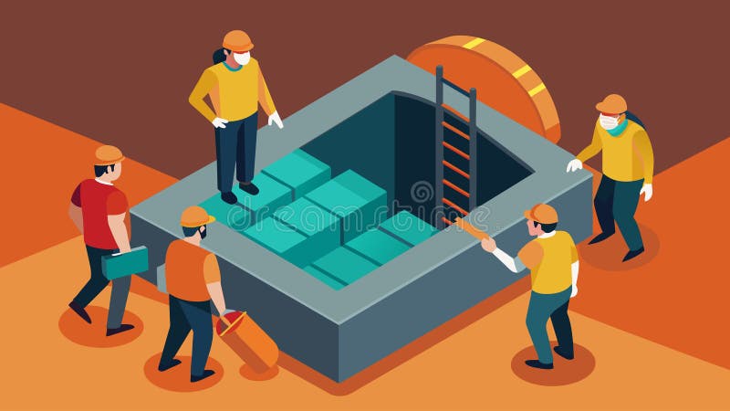 With Caution and Precision Workers Maneuver a Large Underground Utility ...