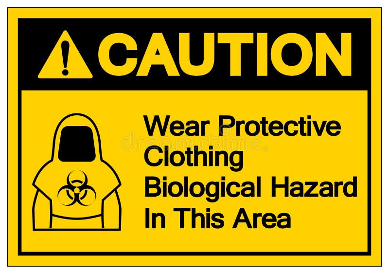 Caution Protective Clothing Biological Hazard Symbol, Vector ...