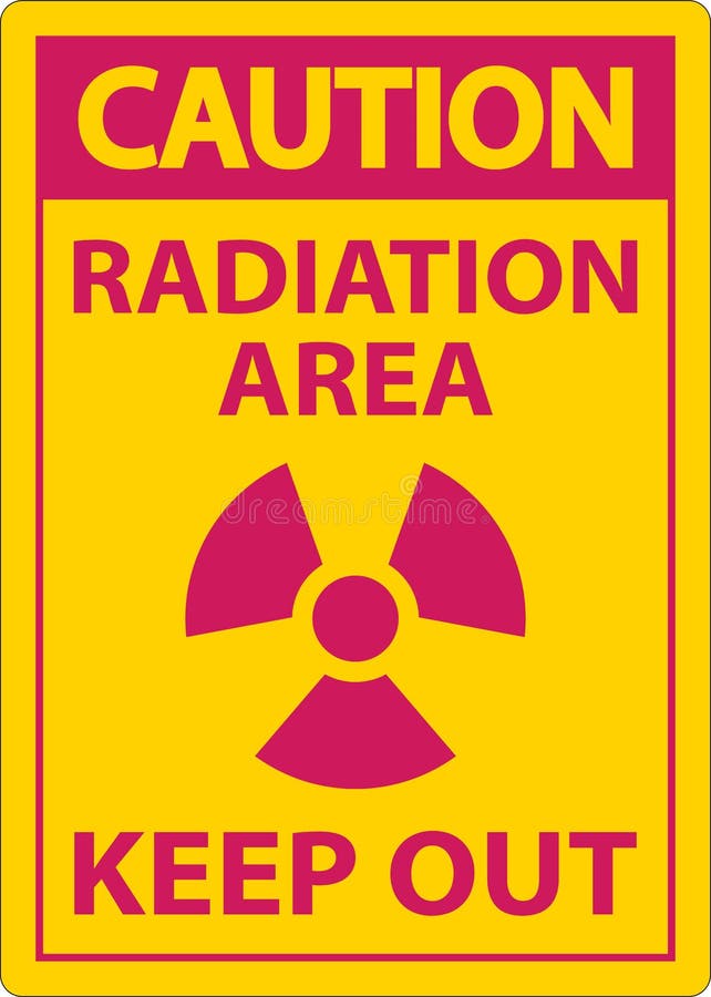 Caution Radiation Area Keep Out Sign on White Background Stock Vector ...