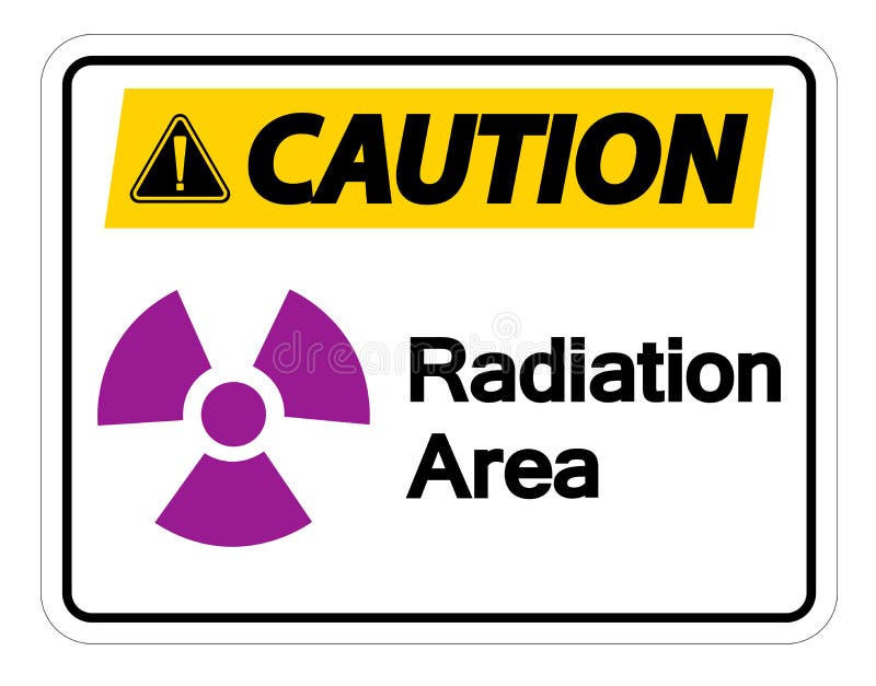 Caution Radiation Area Symbol Sign on White Background Stock Vector ...