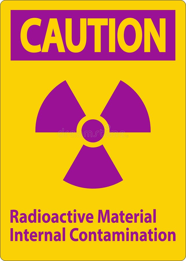 Caution Radiation Sign Radioactive Material Internal Contamination ...